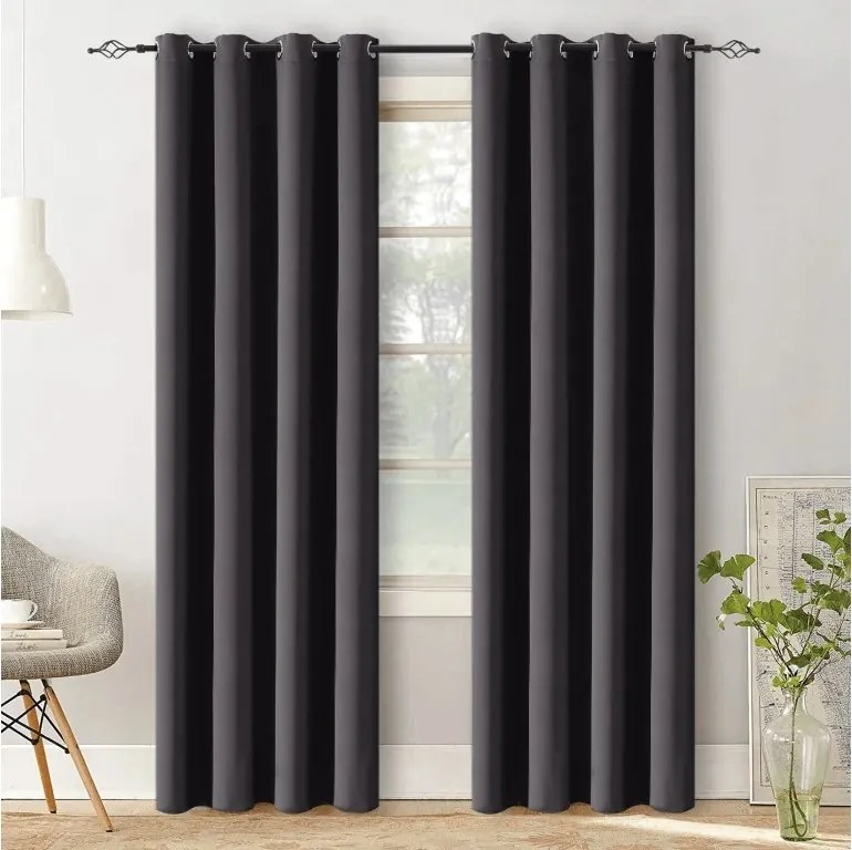Černý závěs OXFORD 140x250 cm Zavěšení: Řasící páska