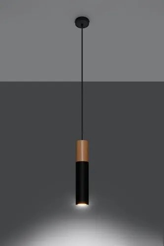 Lustr SOLLUX Pablo GU10 1x40W bez zdroje SL.0632 přírodní dřevo a ocel černá