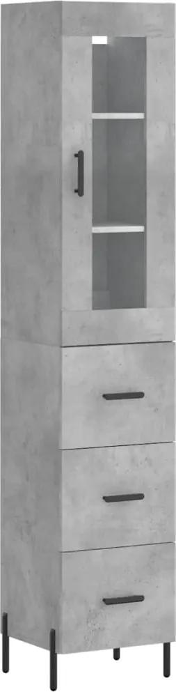 vidaXL Skříň highboard 34,5 x 34 x 180 cm kompozitní dřevo [3199245] Barva: bílá s vysokým leskem