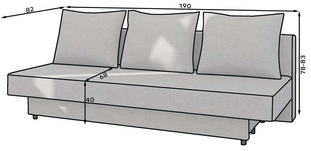 Eltap Rozkládací pohovka Amaza Materiál a barva potahu: Sawana 14 - černá