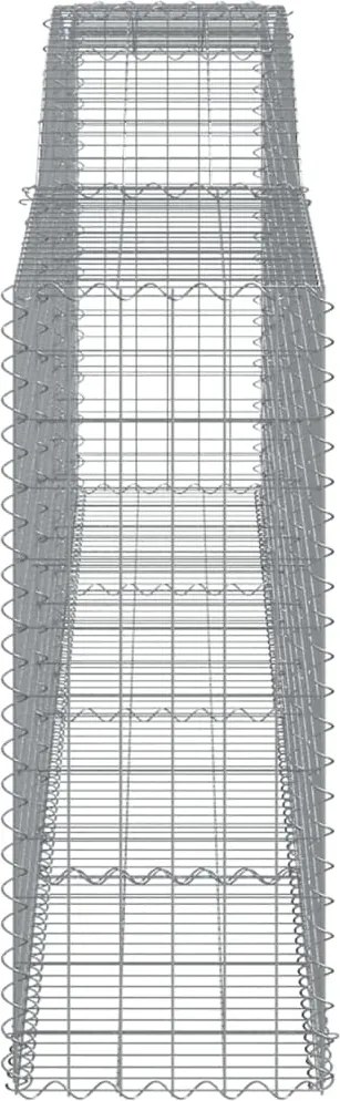 Klenuté gabionové koše 2 ks 400x50x120/140cm pozinkované železo 3147009