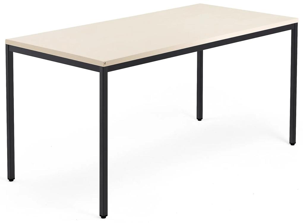 AJ Produkty Stůl MODULUS, 1600x800 mm, černý rám, bříza