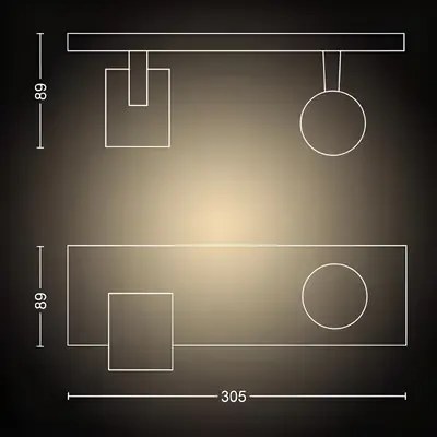 Philips Hue Runner černá / Bodové svítidlo / 2x GU10 / Bluetooth/Zigbe