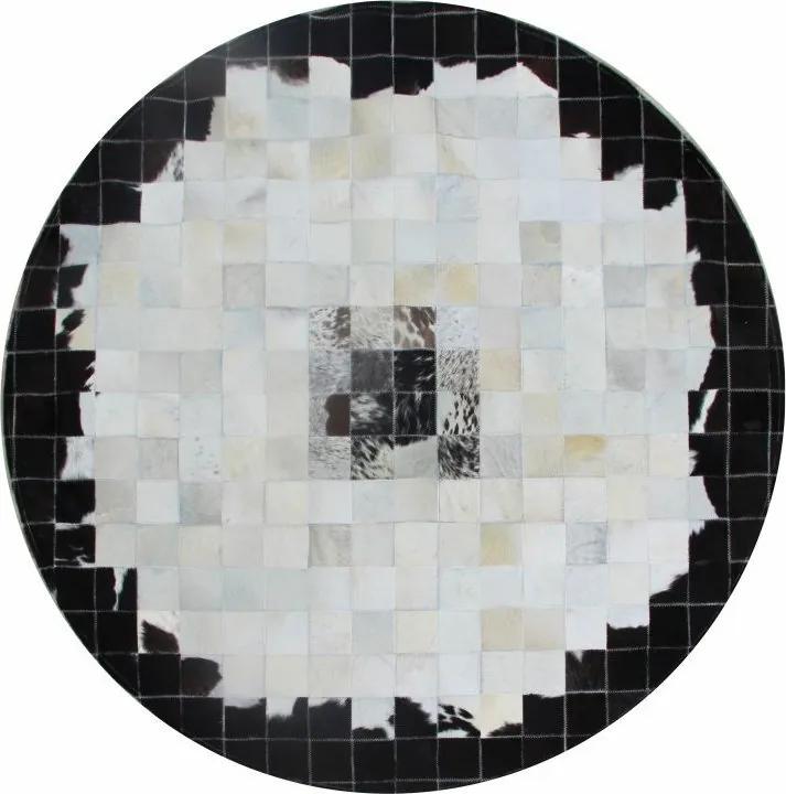 Tempo Kondela Luxusní koberec, pravá kůže, 150x150 cm, KŮŽE TYP 9