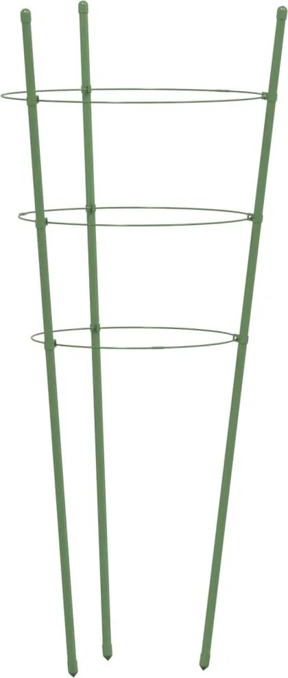 Opory pro zahradní rostliny se 3 kroužky 5 ks zelené 45 cm ocel 319372
