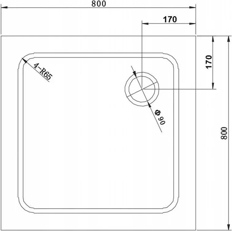BPS-koupelny Čtvercový sprchový kout HYD-SK04B 80x80 chrom/transparent + vanička HYD-SSV-ST02A černá