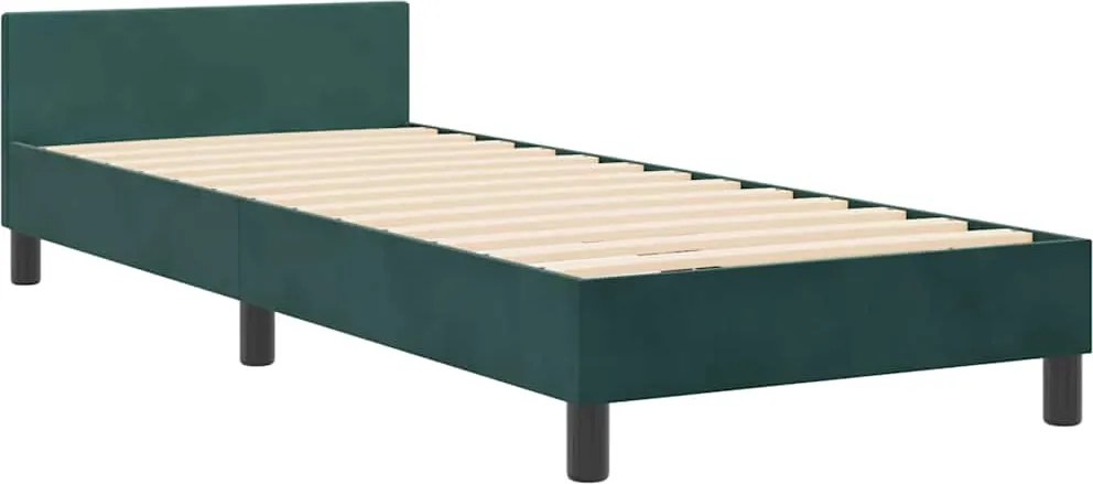 Postel s boxspringem s čelo Tmavě zelená 80 x 200 cm samet 3344972