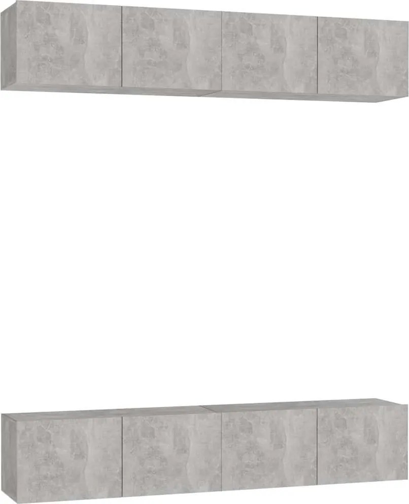 TV skříňky 4 ks betonově šedé 80 x 30 x 30 cm kompozitní dřevo 3079060