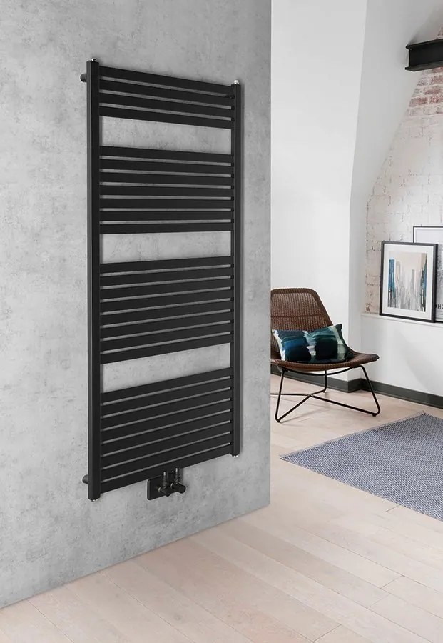 Aqualine Aqualine, TONDI topné těleso 450x970 mm, středové připojení, černá matná, DT456T