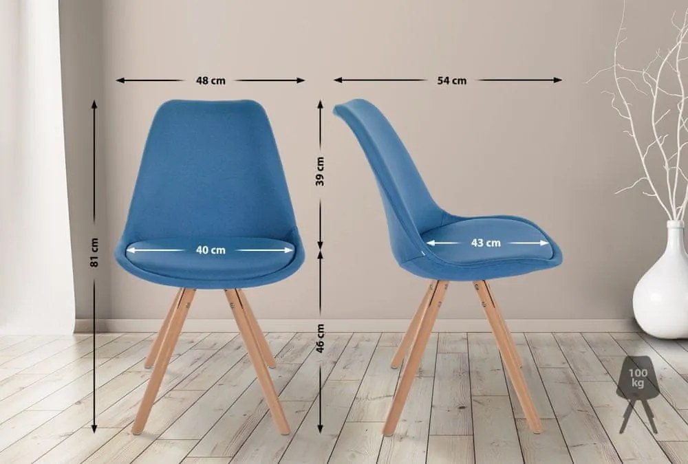 Bhm germany Jídelní židle Sofia I, textil, modrá