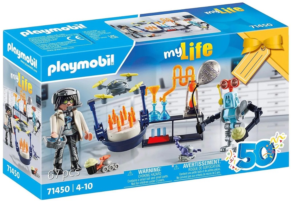 Set figurek a příslušenství playmobil 71450 výzkumník s roboty