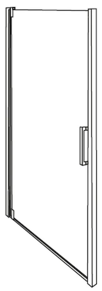 BluBleu BlackBerry - kyvadlové dveře do niky, pro šířku vaničky 80 cm, černá matná, čiré sklo
