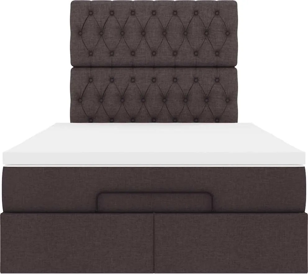 Osmanský rám postele s matrací tmavě šedá 120x200cm textil 3313233