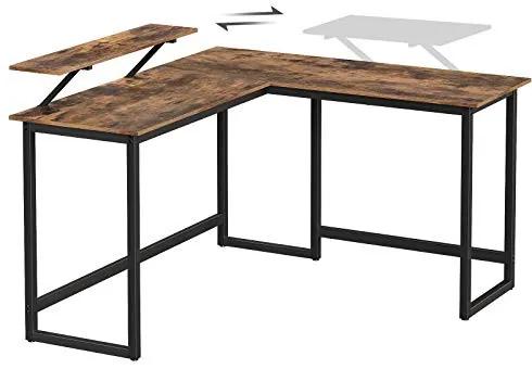 Goleto Rohový počítačový stůl | 140 x 130 x 76/91,5 cm