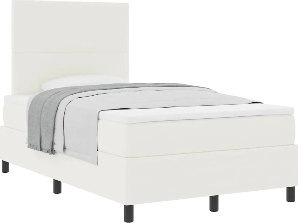 Postel s boxspringem s čelo Krémová a bílá 120 x 190 cm 3337549