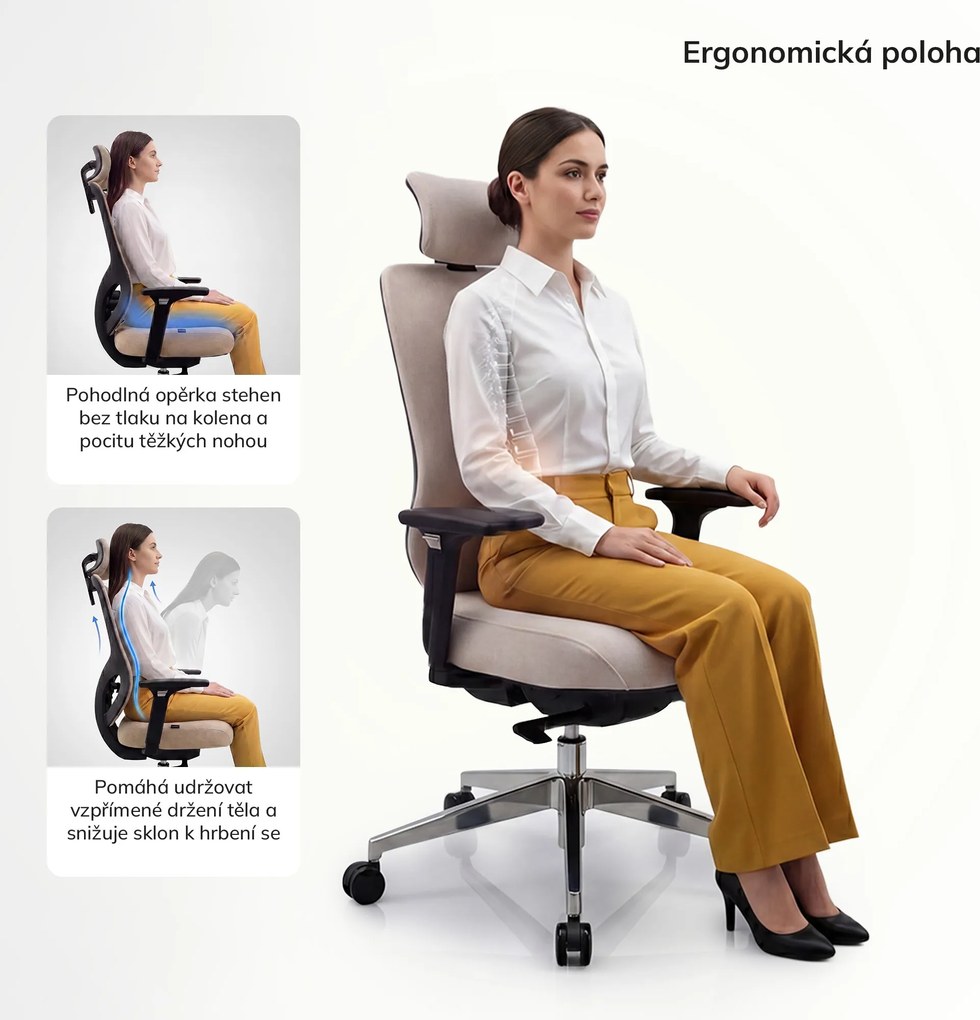 Ergonomická kancelářská židle světle béžová AXIS