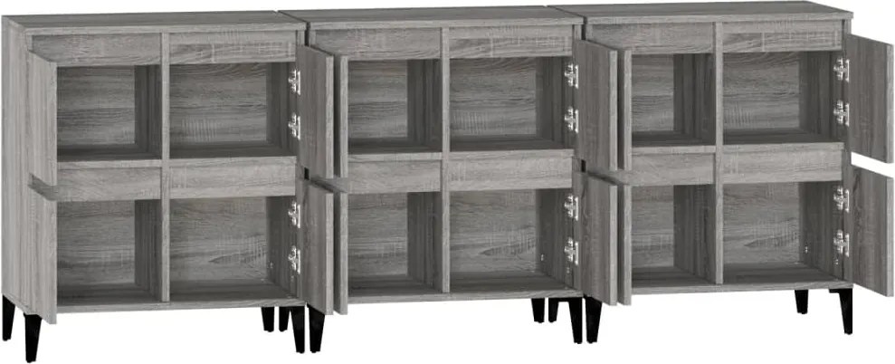 Příborníky 3 ks šedé sonoma 60 x 35 x 70 cm kompozitní dřevo 3185781