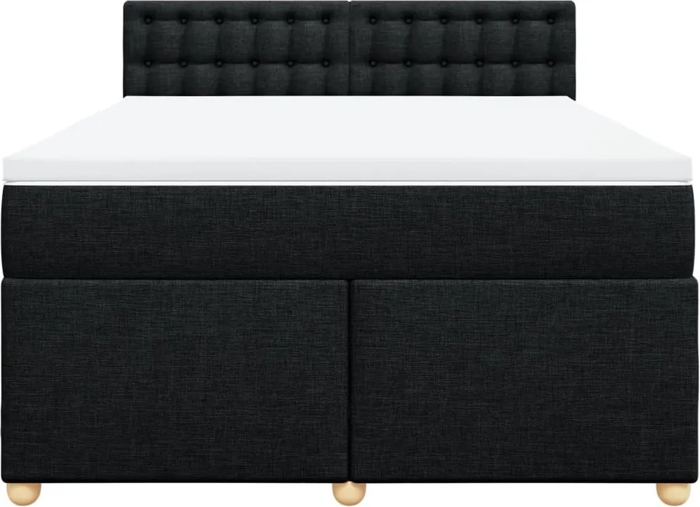 Box spring postel s matrací černá 140x200 cm textil 3289019