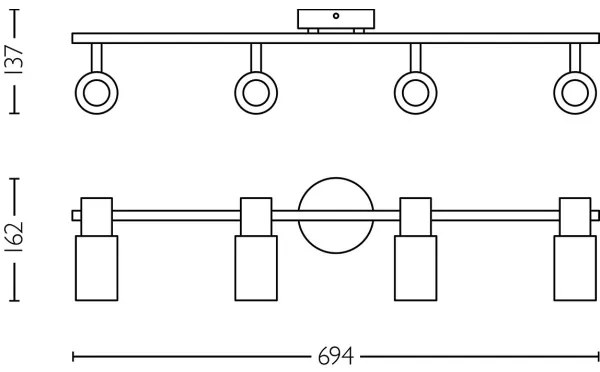 Philips - Bodové svítidlo PALMS 4xE14/25W/230V