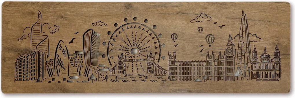 Li-Go "Londýn" světelný obraz 230V 125x40 cm provedení povrchu: jedle