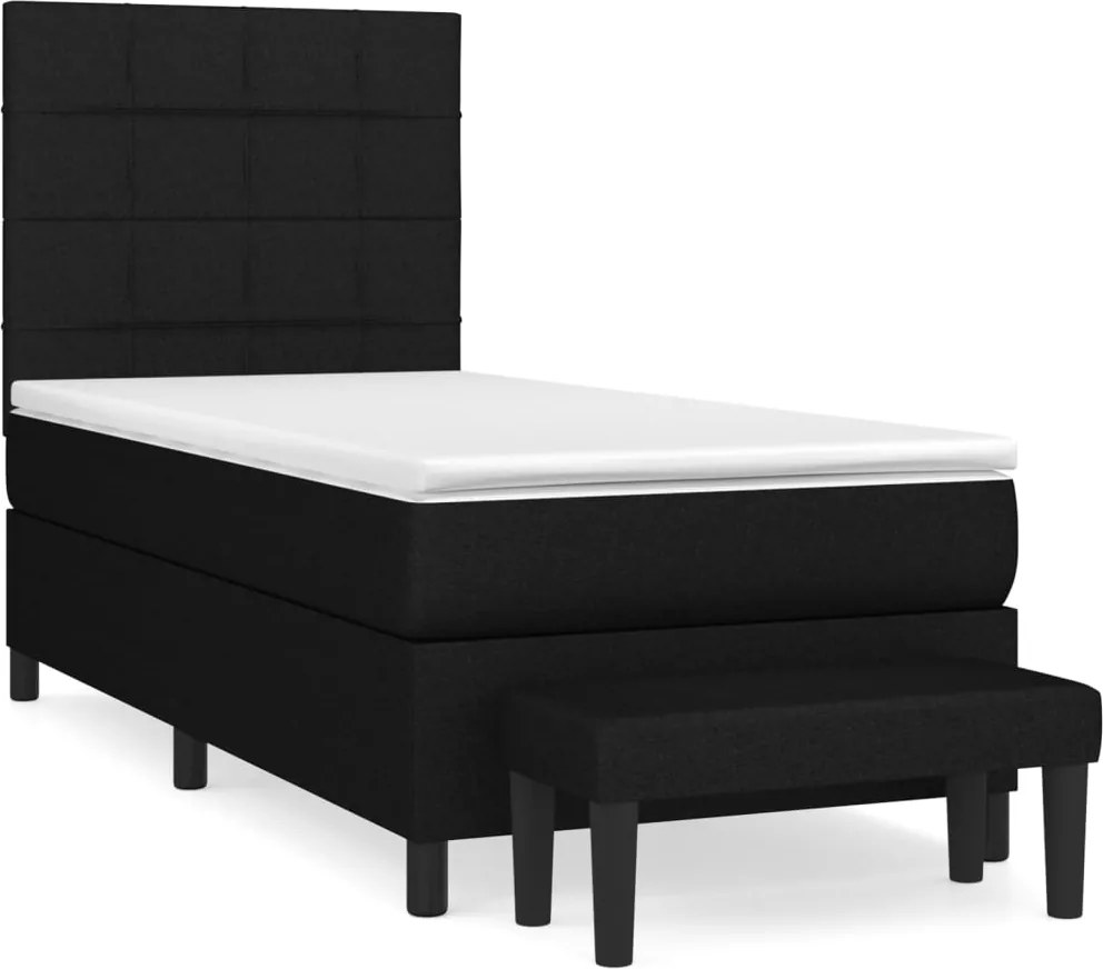 Box spring postel s matrací černá 80 x 200 cm textil 3136551