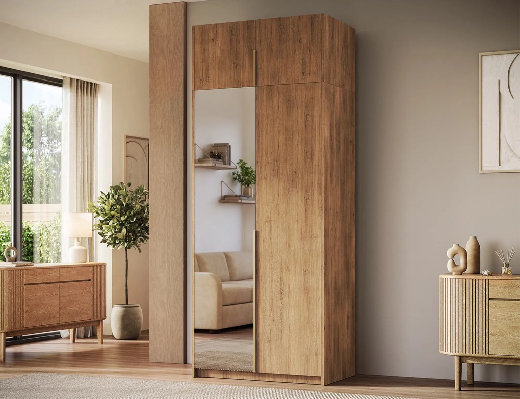 ADRK Furniture Alera II s nástavcem Skříň s otočnými dveřmi ADRK-W-ALER-100-AG