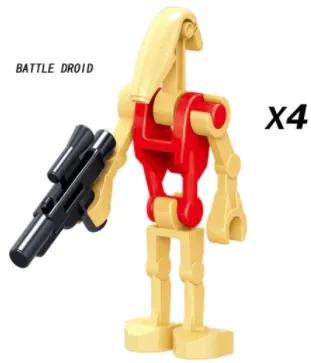Figurky Battle Droid a Super Battle Droid  STAR WARS 4 KS  Lego Varianta: Battle Droid - červené tělo
