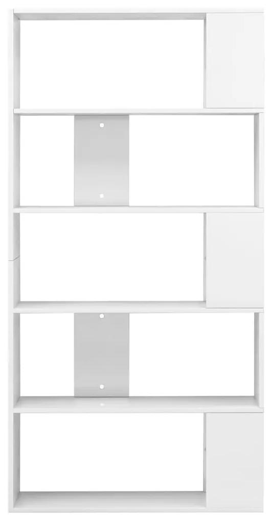 vidaXL Knihovna/zástěna bílá vysoký lesk 80 x 24 x 159 cm
