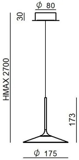 Linea Light 8353 Poe_P1, moderní šedé závěsné svítidlo LED 7W 3000K, průměr 17,5cm