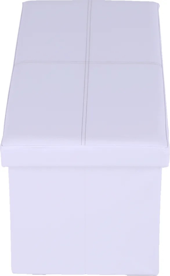 Skládací taburet, bílá ekokůže, IMRA