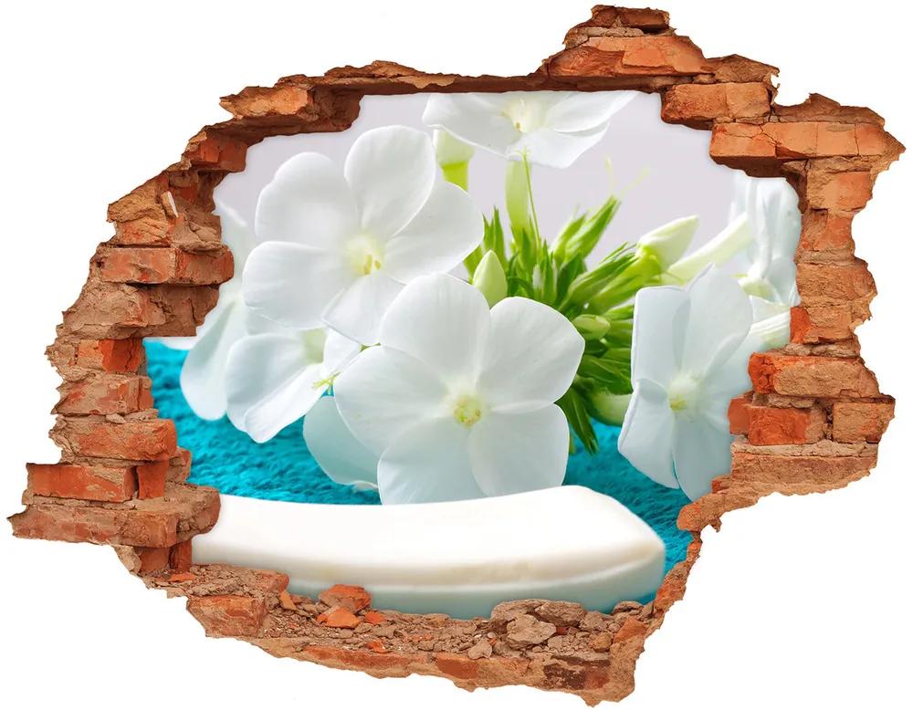Wallmuralia Fototapeta díra na zeď Bílé květiny spa 90x70 cm