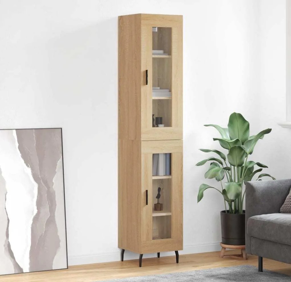 vidaXL Skříň highboard 34,5 x 34 x 180 cm kompozitní dřevo [3199444] Barva: dub sonoma