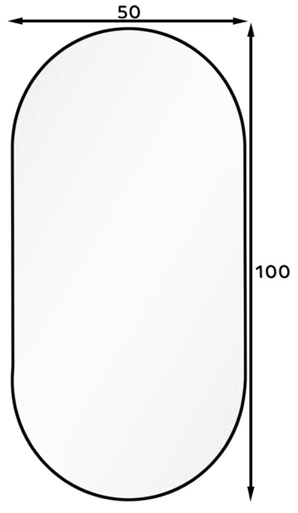 Eltap Oválné zrcadlo Nunisse 50x100 Bílé