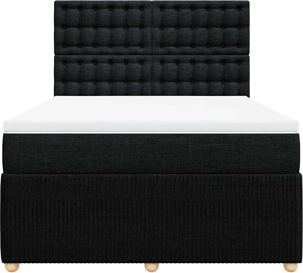 Box spring postel s matrací černá 140 x 190 cm textil 3292067