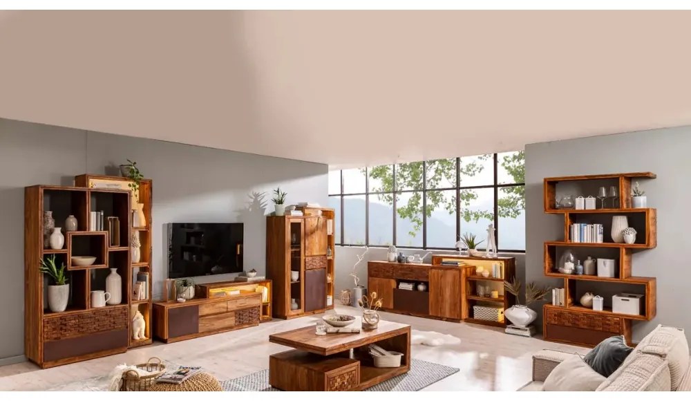 Massive home | Dřevěný stolek 75 cm Brick z masivního palisandru - VÝPRODEJ MH2132-KW