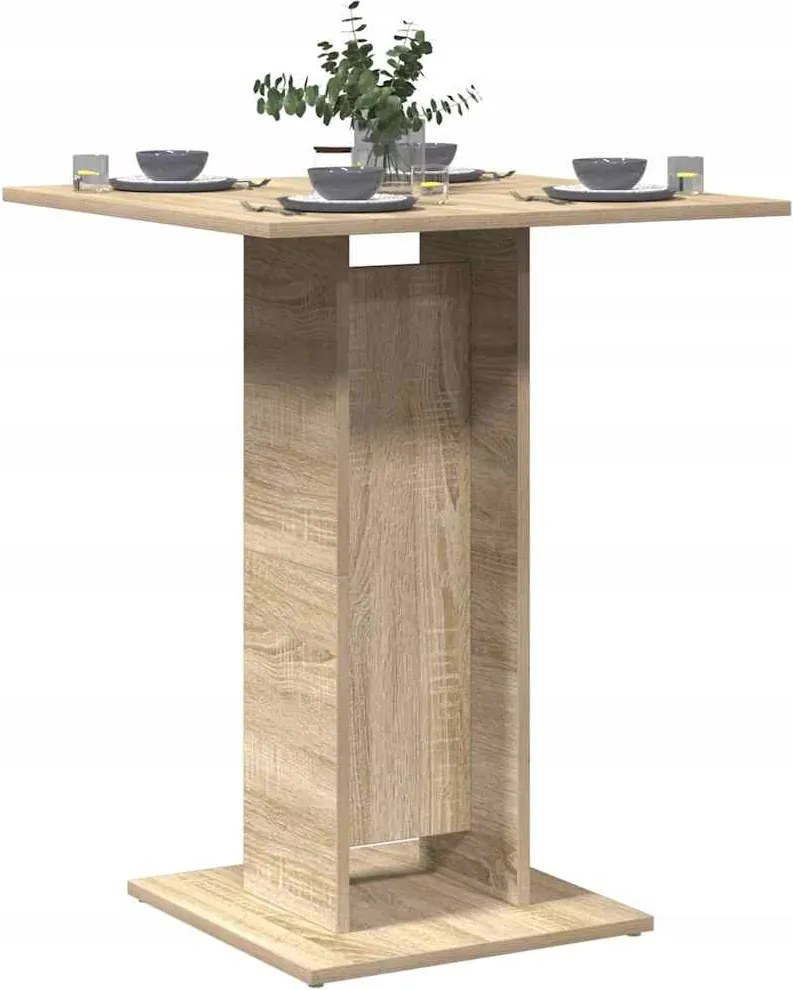 Fionshop 263728684 Bistro stolek dub sonoma 60 x 60 x 75 cm kompozitní dř