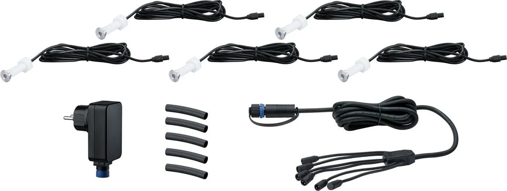 P 93695 Plug&Shine základní sada vestavné svítidlo MicroPen II IP67 3000K 5x0,22W - PAULMANN