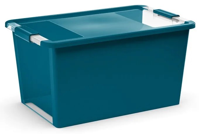 Plastový úložný box s víkem v petrolejové barvě 55x35x28 cm Bi-Box – KIS