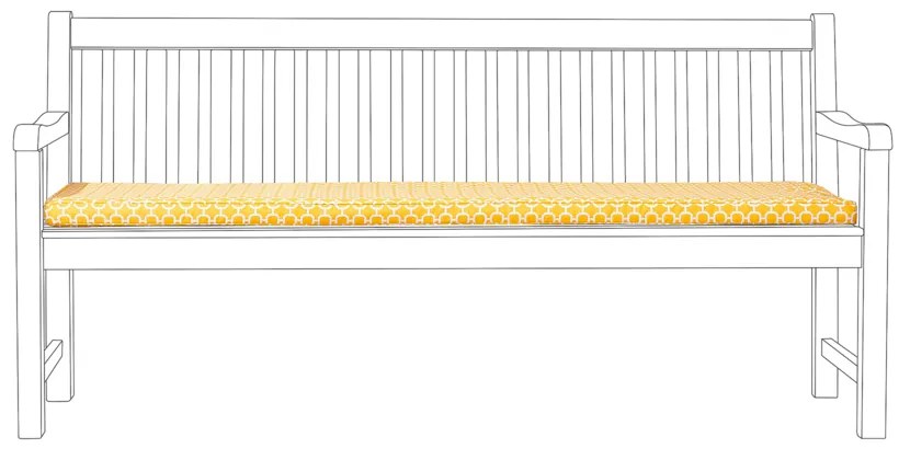 Polštář pro zahradní lavici 169x50x5 cm žlutý TOSCANA/JAVA