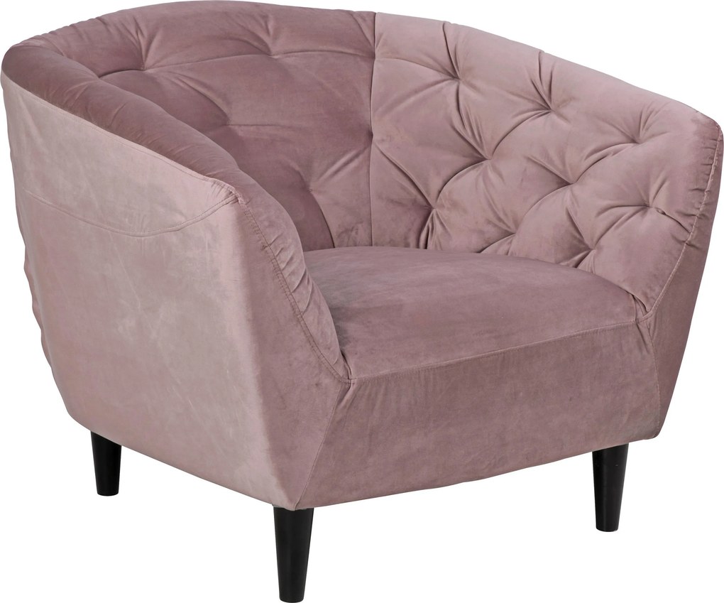 XXXLutz KŘESLO CHESTERFIELD, dřevo, textil, růžová Ambia Home - Křesla klasická - 001749019304