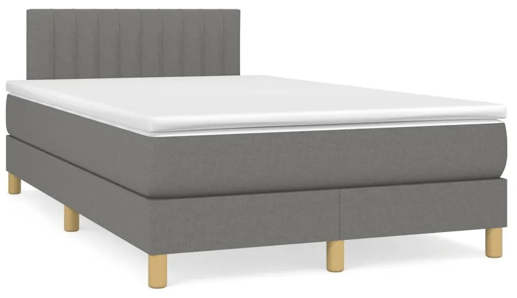 Box spring postel s matrací tmavě šedá 120x190 cm textil