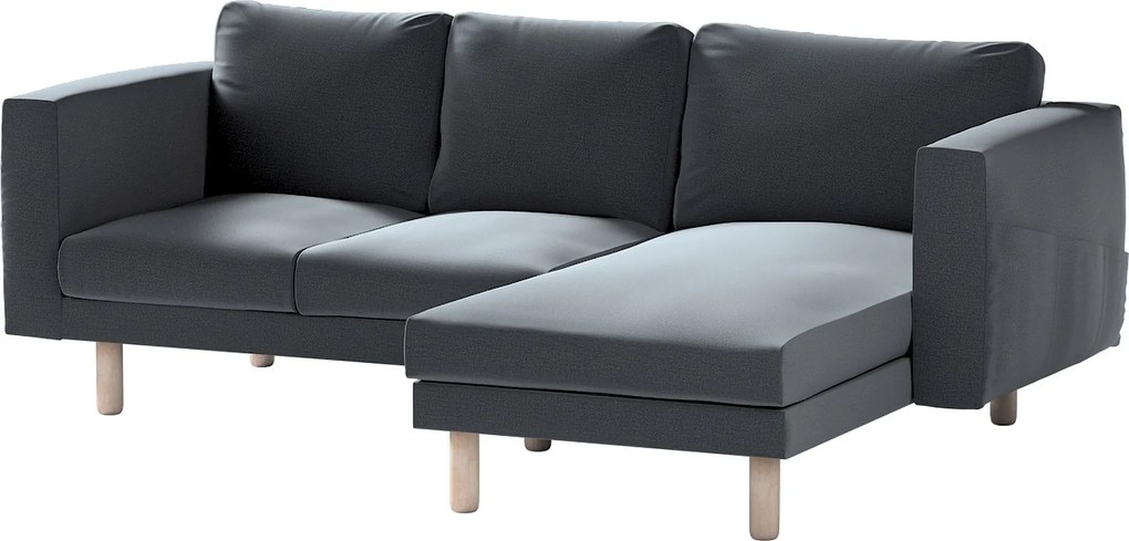 Potah na pohovku IKEA Norsborg 3-místná se šezlongem barva šedá látka sametová