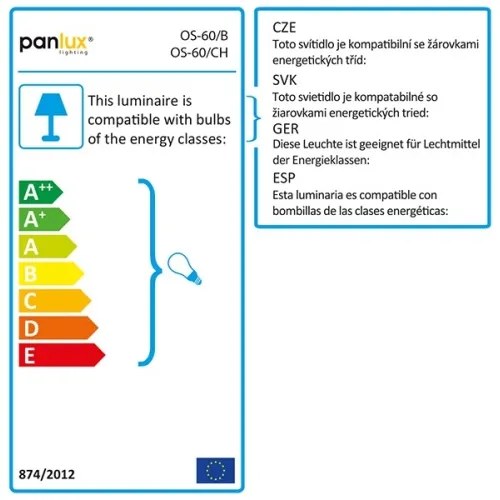 Svítidlo Panlux OLGA S OS-60/B s pohybovým čidlem bílá