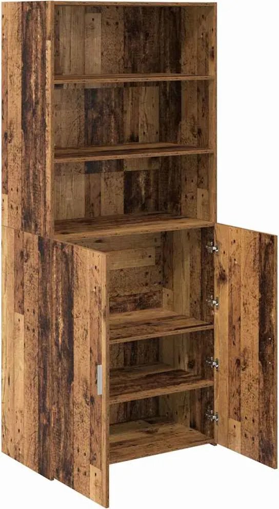 Vysoký bufet Staré dřevo 80 x 42,5 x 185 cm Kompozitní dřevo 3402632