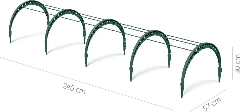 Zahradní fóliový tunel FLEN TUNNS 240 cm zelený