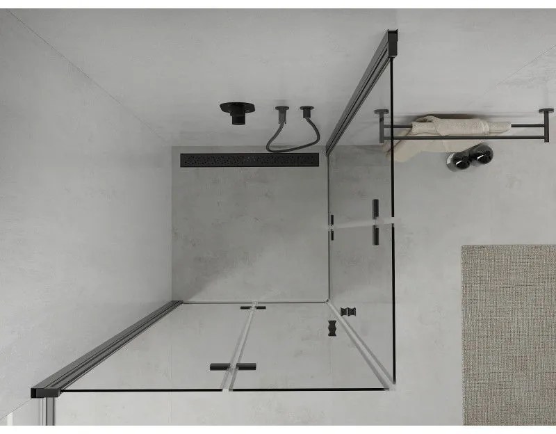 Mexen Lima Duo sprchový kout 80 x 80 cm, 6mm čiré sklo-černý profil, 856-080-080-70-00-02