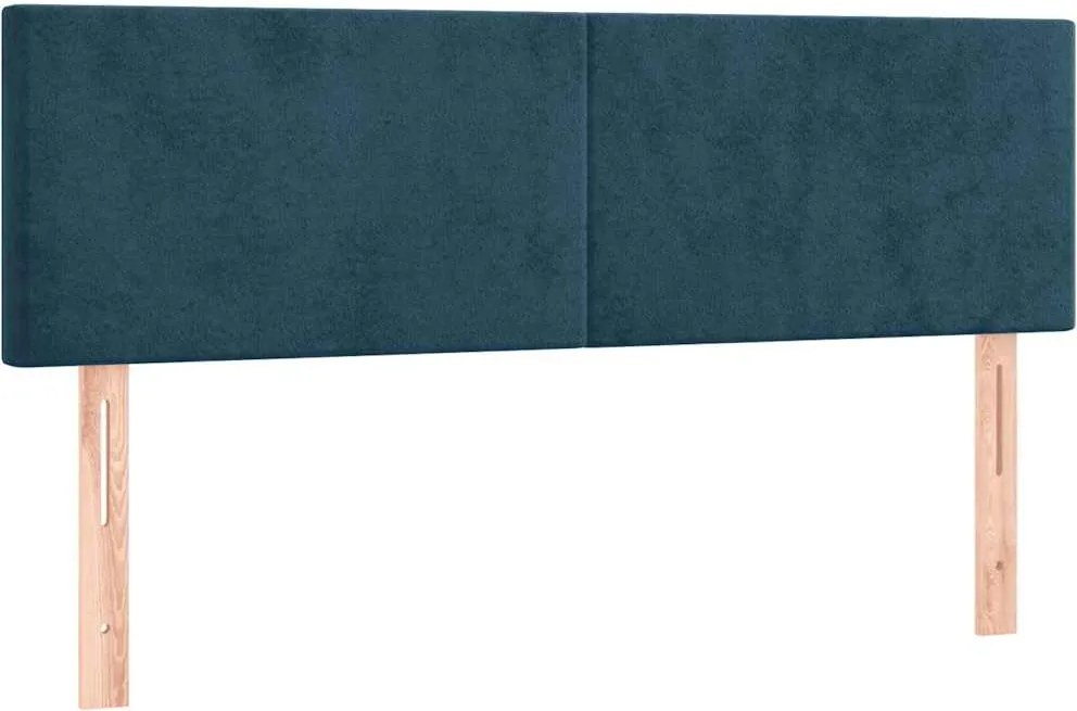Box spring postel s matrací tmavě modrá 140x200 cm samet 3141189
