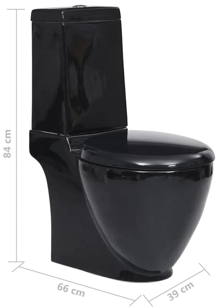 Keramické WC kombi kulaté spodní odpad černé,  3059889