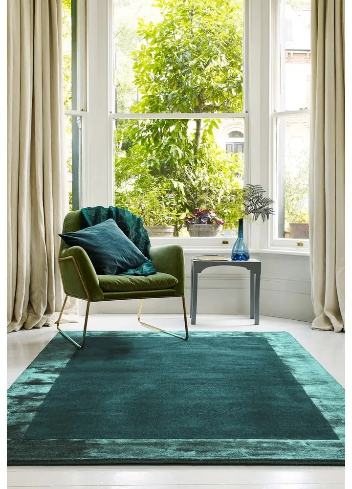 Ručně tkaný koberec s příměsí vlny v petrolejové barvě 120x170 cm Ascot – Asiatic Carpets