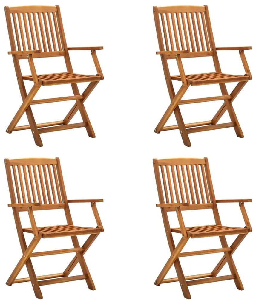 46338 vidaXL Skládací zahradní židle 4 ks masivní akáciové dřevo